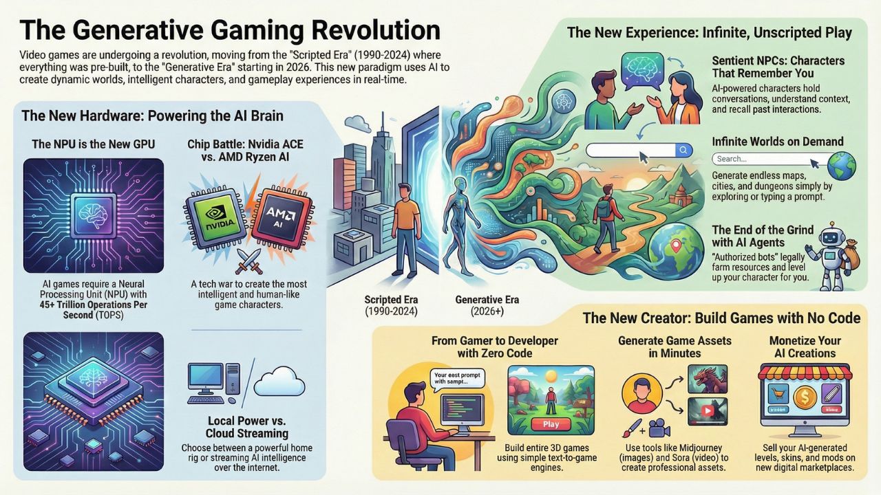 AI Gaming World: Infinite Play & Generative Worlds